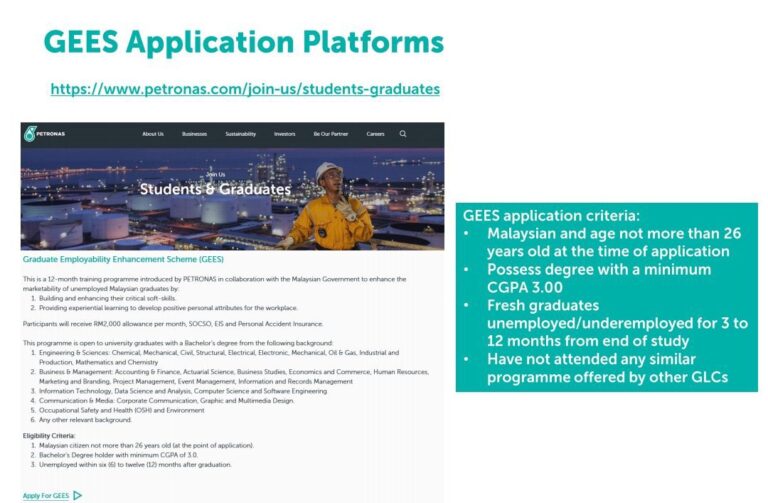 Program PETRONAS GEES Untuk Graduan – INDEX.MY